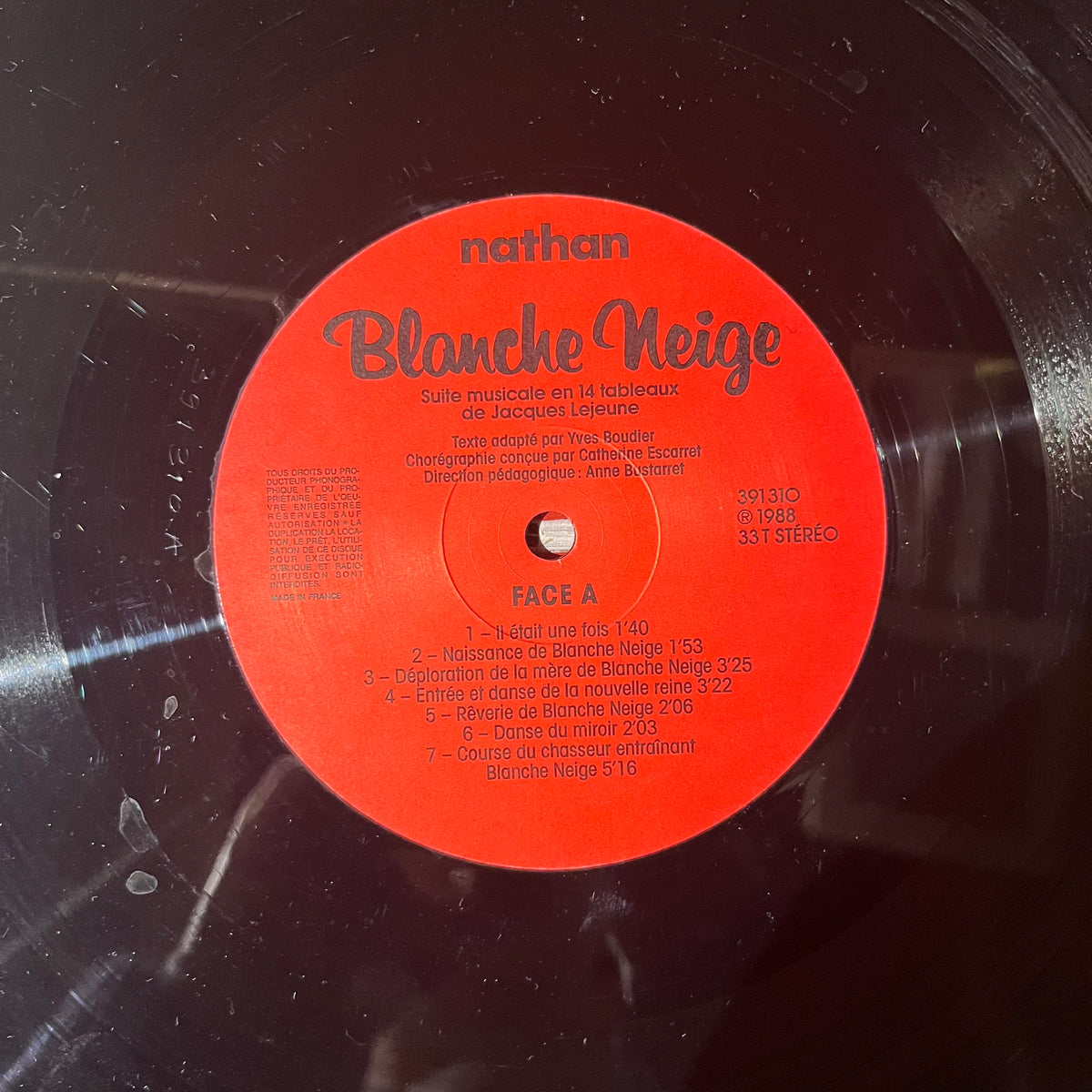 Jacques Lejeune – Blanche Neige (LP) – pianola records